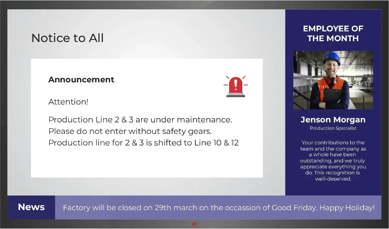 Digital Signage for Manufacturing | L Squared